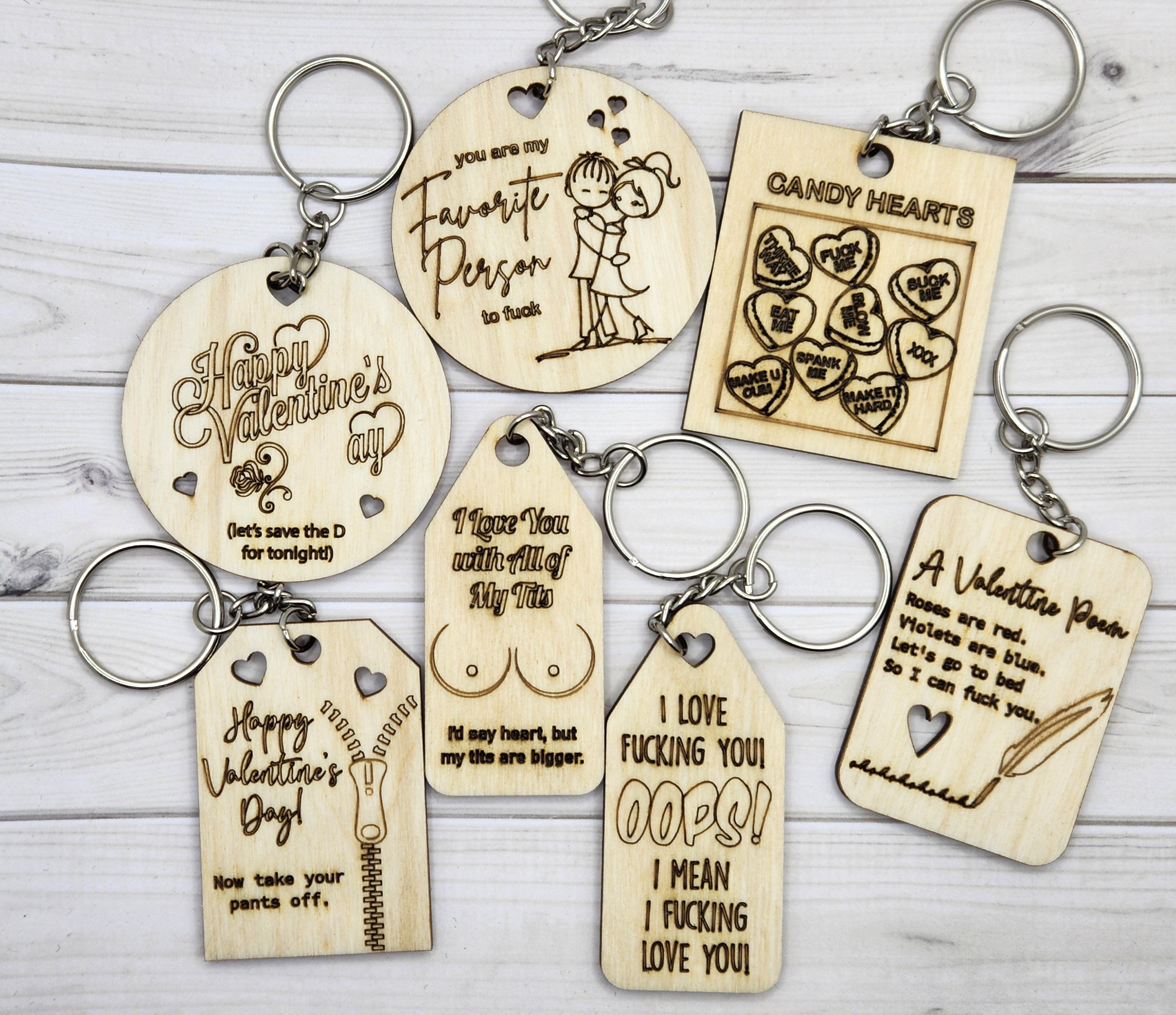 Adult Keychain Valentine's – Burning Stitches